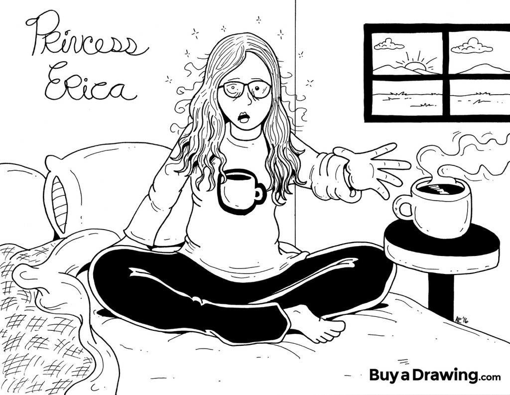 Funny Custom Cartoon Drawing Birthday Gift: Princess Erica