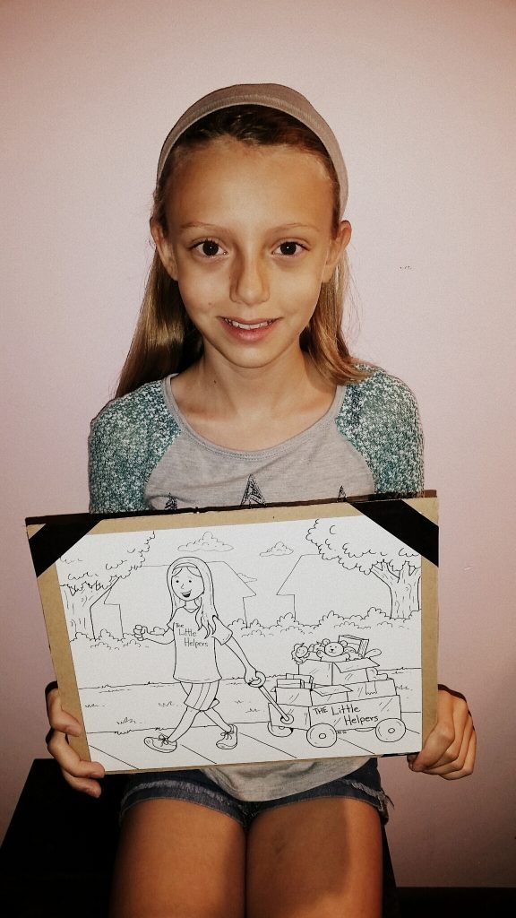 Little Helpers Community Service Daughter Cartoon Drawing