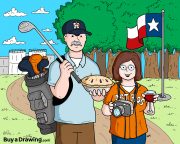 A Cartoon Drawing Gift a Married Couple in Texas